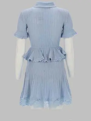 SELF-PORTRAIT Perforated Knit Mini Dress