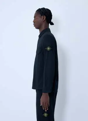 Stone Island Cotton Weave Shirt With Signature Compass Patch