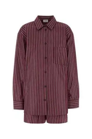Andamane Embroidered Poplin Pyjama - Multicolor