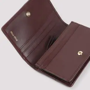 Miu Miu Lamb Leather Wallet - Red