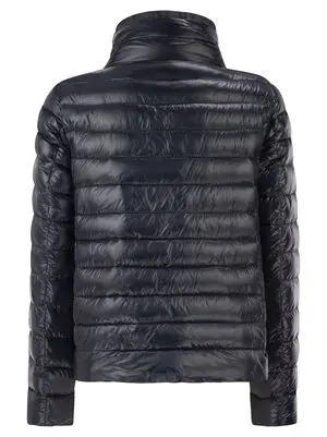 Herno Reversible Ultra-light Nylon Down Jacket With Funnel Neck - Blue