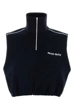 Miu Miu Cropped Zip-up Top