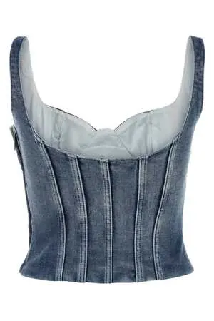 Off-White Stretch Denim Corset Bodice