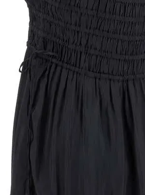 GANNI Smocked Viscose Maxi Dress