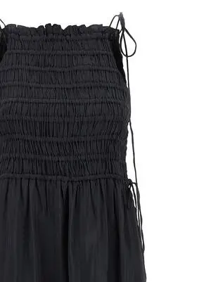 GANNI Black Smock Tie' Dress - Gray