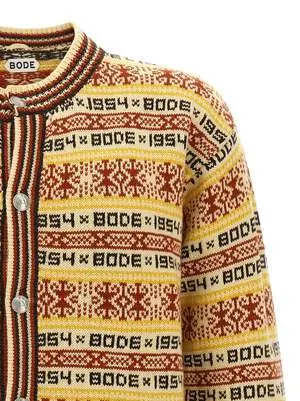BODE Marzipan Jacquard Wool Cardigan - Multicolor