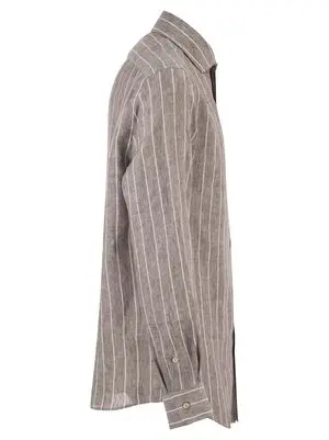 Brunello Cucinelli Easy Fit Striped Linen Shirt