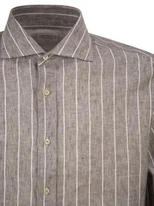Brunello Cucinelli Easy Fit Striped Linen Shirt