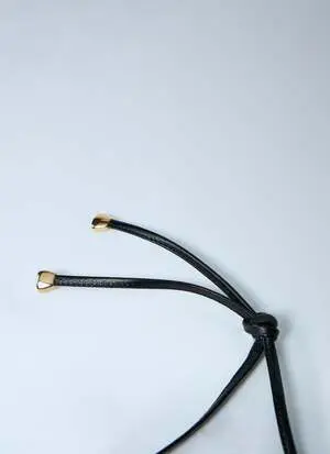 Bottega Veneta Leather Pendant Necklace - Black