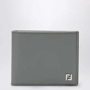Fendi Light Grey Squared Ff Bi-fold Wallet - Gray