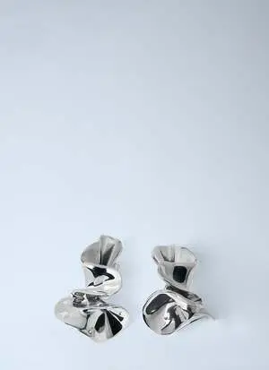 Bottega Veneta Small Anemone Earrings In Polished - Silver