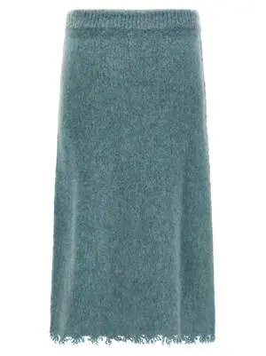 JIL SANDER Wool Knit Midi Skirt