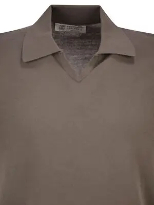 Brunello Cucinelli Cotton Polo Style Sweater