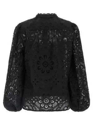 Zimmermann Rhiannon Embroidered Cotton Shirt - Black