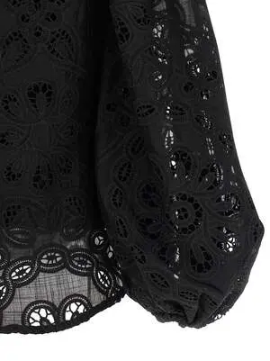 Zimmermann Rhiannon Embroidered Cotton Shirt - Black