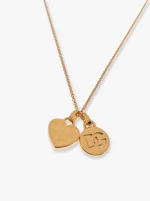 Dolce & Gabbana Gold Tone Metal Necklace With Charm