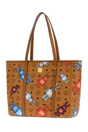 Mcm Printed Canvas Toni Shopping Bag
