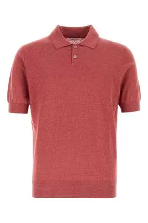 Brunello Cucinelli Fuchsia Linen Blend Polo Shirt - Pink