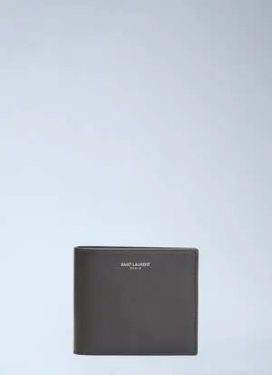 Saint Laurent Logo Print Bi-fold Wallet - Black