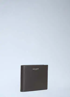 Saint Laurent Logo Print Bi-fold Wallet - Black