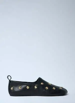 Chloé Rita Studded Leather Slip-on Shoes - Black