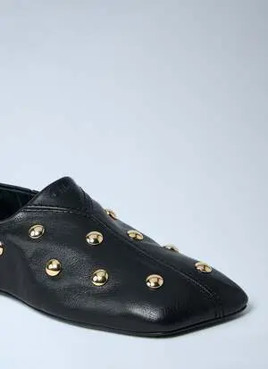 Chloé Rita Studded Leather Slip-on Shoes - Black