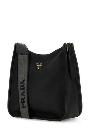 Prada Vitello Leather Shoulder Bag - Black