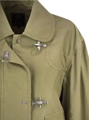 FAY Cropped Technical Cotton Jacket With Signature Hook Fastening - Multicolor