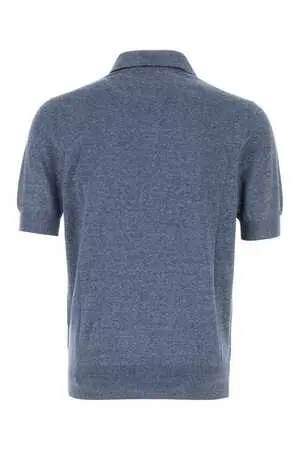 Brunello Cucinelli Air Force Linen Blend Polo Shirt