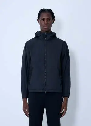 Stone Island Hooded Jacket With Compass Patch - Black