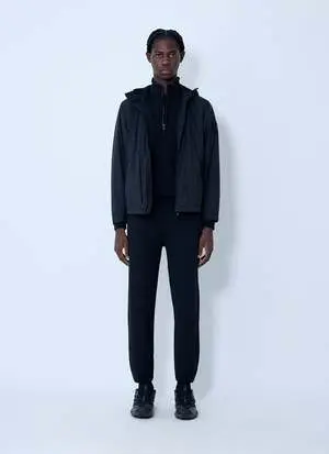 Stone Island Hooded Jacket With Compass Patch - Black