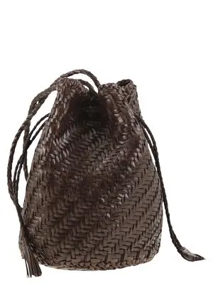 Dragon Diffusion Pompom Double Jump Bucket Bag - Brown