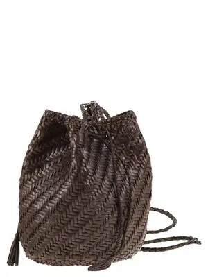 Dragon Diffusion Pompom Double Jump Bucket Bag - Brown