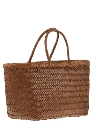 Dragon Diffusion Small Woven Leather Tote - Brown