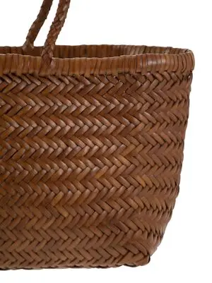 Dragon Diffusion Small Woven Leather Tote - Brown