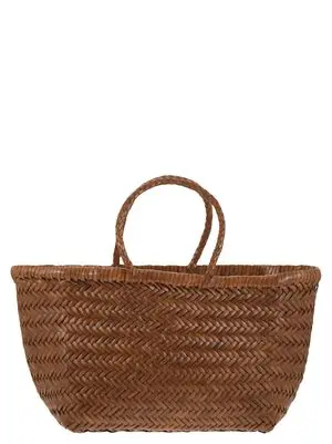 Dragon Diffusion Small Woven Leather Tote - Brown