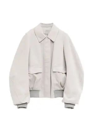 Loewe Suede Leather Bomber Jacket - Multicolor