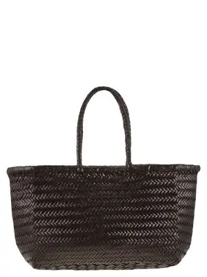 Dragon Diffusion Triple Jump Big Woven Leather Bag - Brown