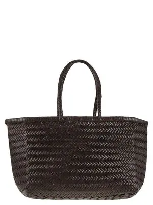 Dragon Diffusion Triple Jump Big Woven Leather Bag - Brown