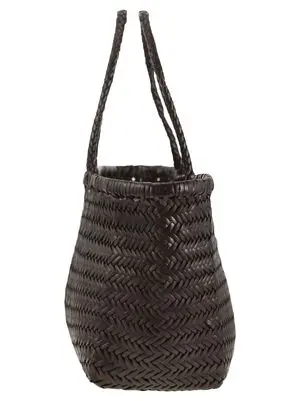 Dragon Diffusion Triple Jump Big Woven Leather Bag - Brown