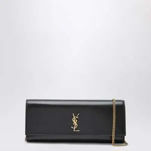 Saint Laurent Kate Clutch In Grain De Poudre Leather - Black