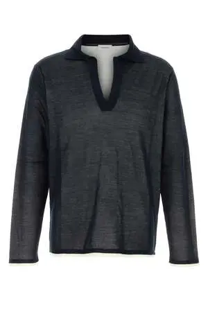 FERRAGAMO Midnight Silk Polo Shirt