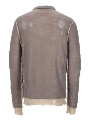DIESEL® Textured Knit Sweater With Draped Scarf Detail