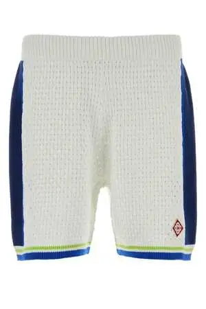 Casablanca Crochet Knit Bermuda Shorts - White
