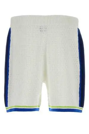 Casablanca Crochet Knit Bermuda Shorts - White