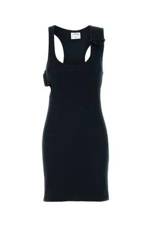 COURREGES Cotton Ribbed Mini Dress