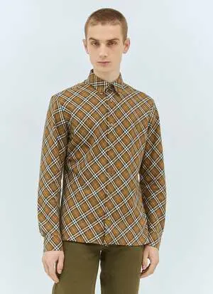 Burberry Check Cotton Shirt - Brown