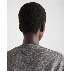 Prada Wool And Cashmere Crew Neck Sweater - Gray