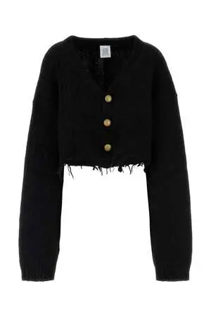 Vetements Alpaca Blend Cropped Cardigan - Black