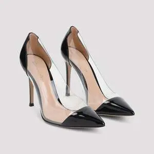 GIANVITO ROSSI Plexi Pointed Toe Pumps - Black